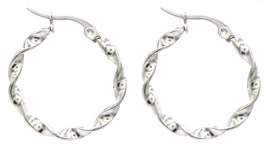 Oorbellen Draai - Oorringen - RVS - 2,5 cm - Zilverkleurig | bol
