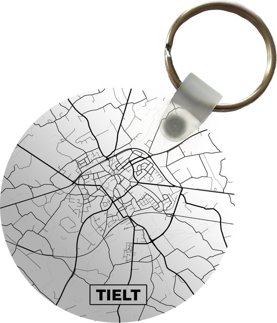 Sleutelhanger - Stadskaart – Plattegrond – België – Zwart Wit – Tielt ...