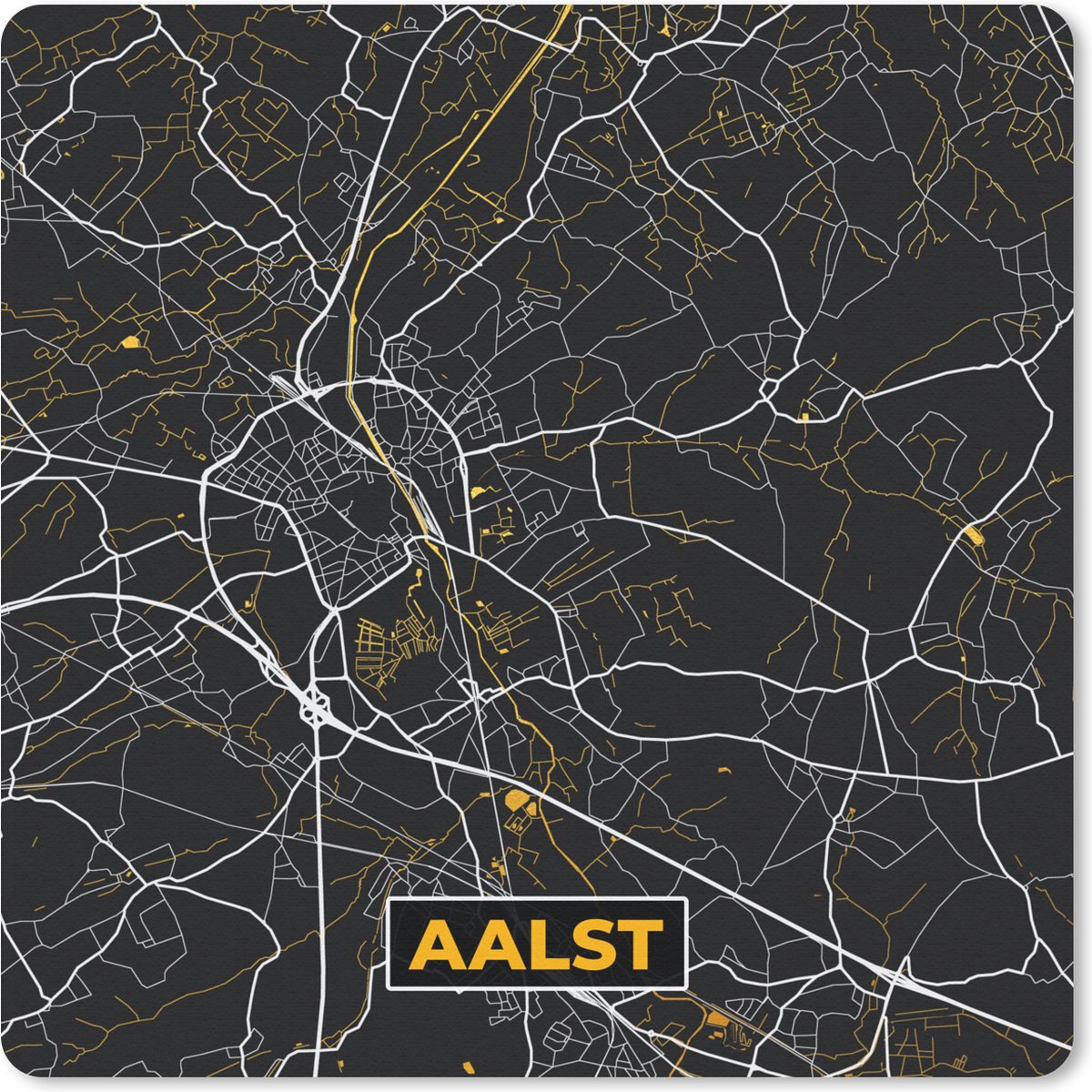 Muismat - Aalst - Plattegrond - Kaart - Goud - Stadskaart - 20x20 cm ...