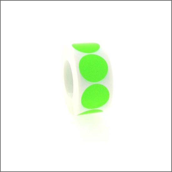 Sluitstickers - Etiketten - Stickers - Fluor Groen - O25 mm - Rol van ...