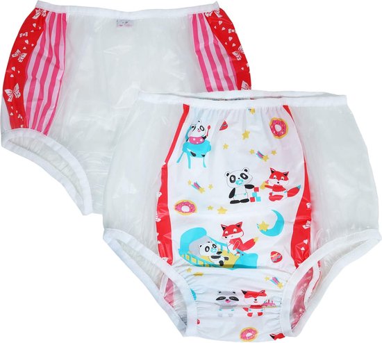 Plastic broek - Rood - Maat M | bol.com