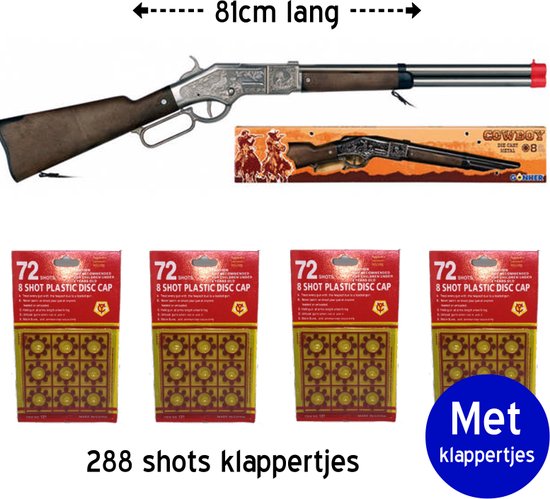 Gonher Klappertjespistool Geweer - 81cm - Met 288 Klappertjes | bol