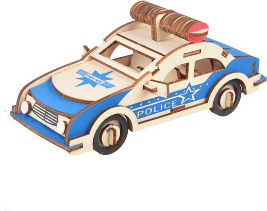 Bouwpakket 3D Puzzel Politieauto- hout | bol.com
