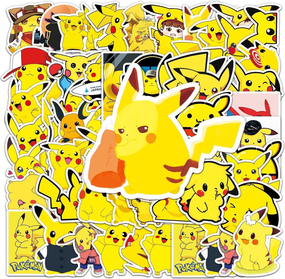 Pikachu Pokémon Stickers - 54 Stuks - Pokémon - Laptop Stickers - Vinyl ...