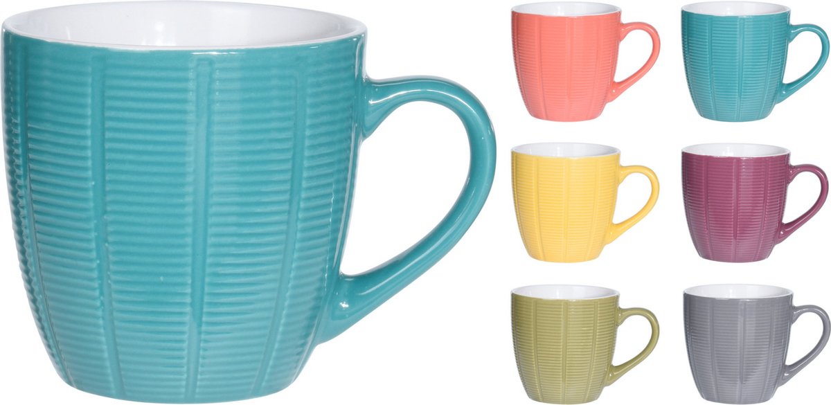 Orange85 Koffiekopjes gekleurd - Set van 6 - Koffiemokken - Streep ...
