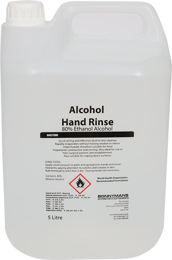 Handalcohol 80% - Dunne vloeistof - Vloeibaar - Voordeelverpakking ...
