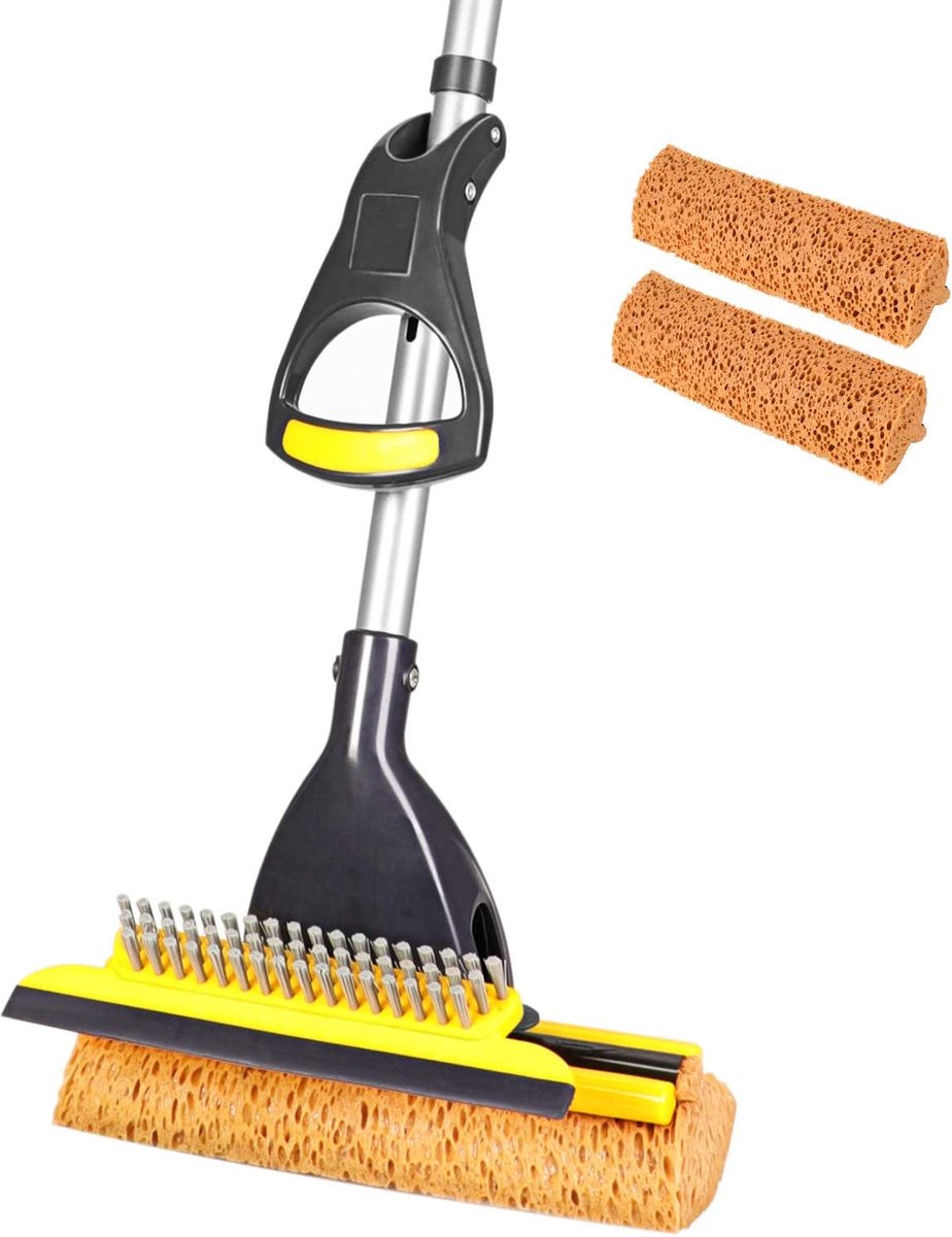 Woodoro 3-in-1 Vloerwisser Dweilsysteem met Schrobbezem – Dweilset Mop ...