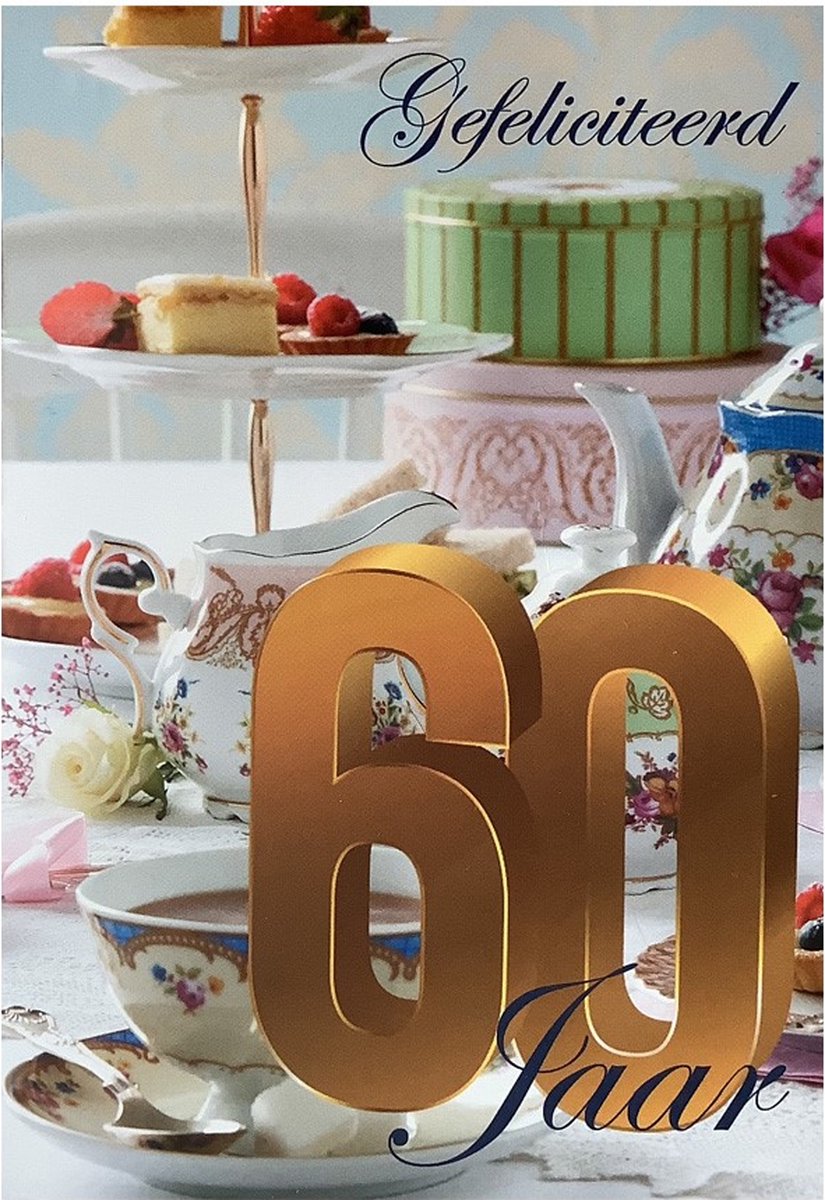 Verjaardagskaart 60 Jaar - Wenskaart Verjaardag - Kaart 60 Jaar | bol.com