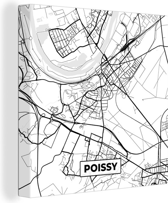 Tableau Peinture sur Toile Carte - Plan de Ville - France - Poissy ...