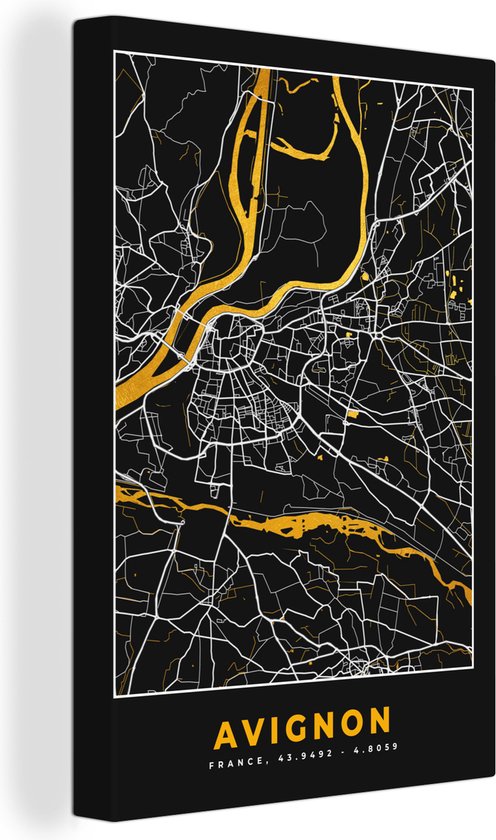Toile Peinture Plan de Ville - Plan - Avignon - Carte - France - 40x60 ...