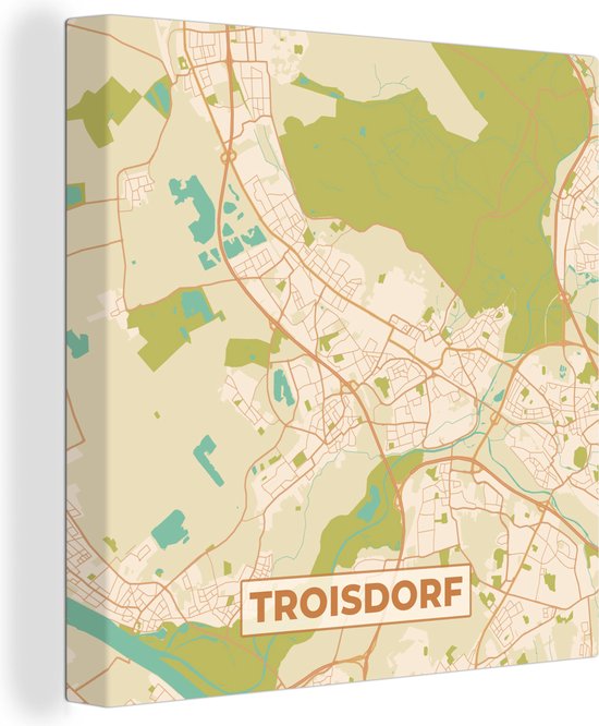 Peinture sur toile Troisdorf - Vintage - Carte - Plan d'étage - Plan de ...