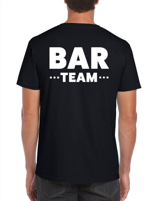 Bar team t-shirt zwart voor heren - barmedewerker / bar personeel ...