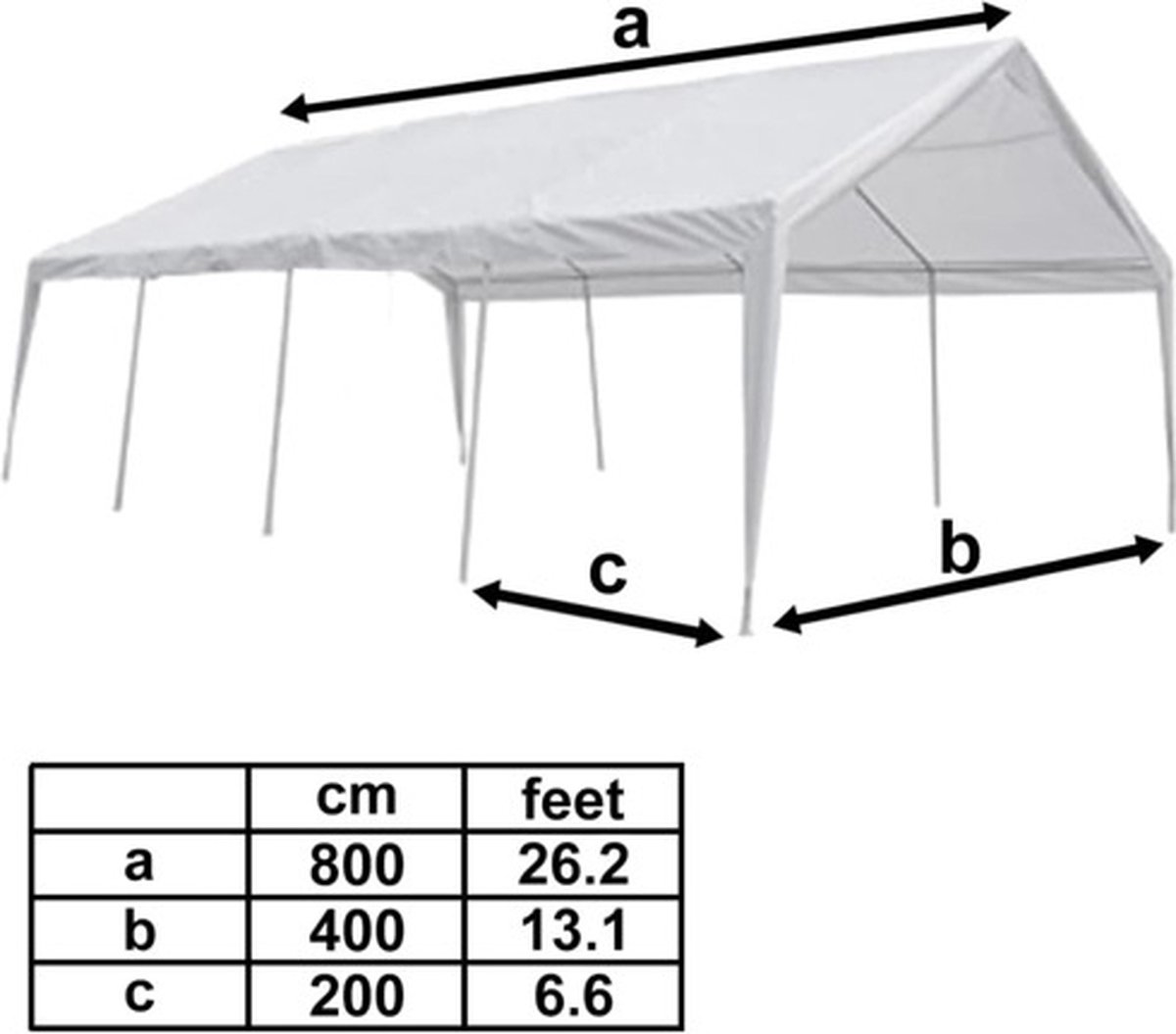 vidaXL Partytent 8x4 m wit | bol.com