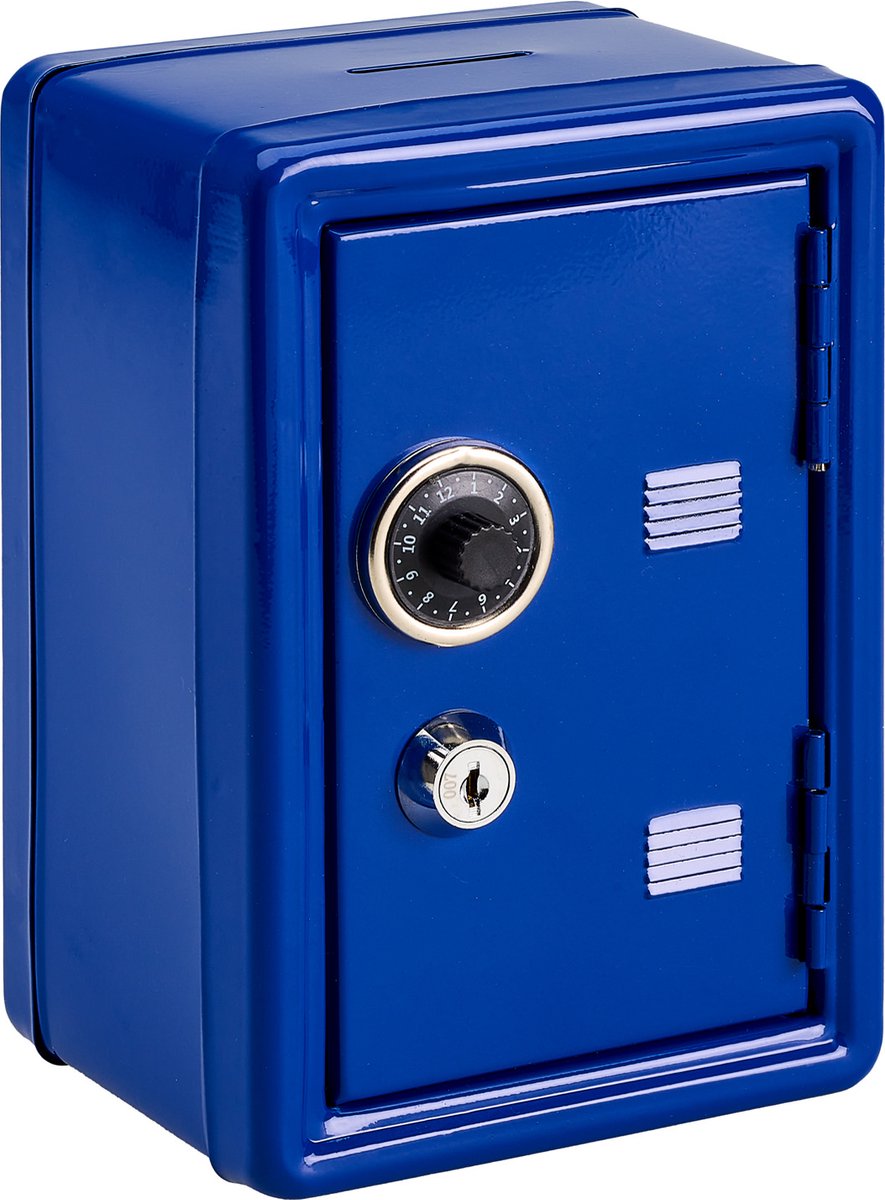 Kluisje van metaal (Blauw) - Spaarpot met slot - Horeca - Kluisje met ...