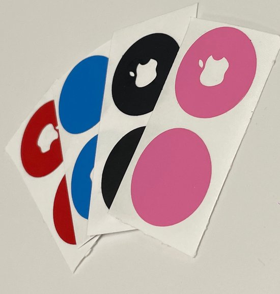 Apple AirTag Stickers/Skins Pakket 4 stuks - Mat Zwart - Mat Blauw ...
