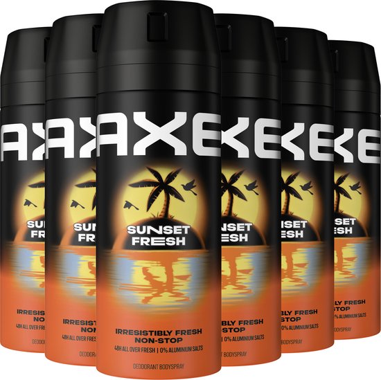 Axe Sunset Fresh Bodyspray - Citrusgeur - 48u bescherming - 6 x 150 ml ...