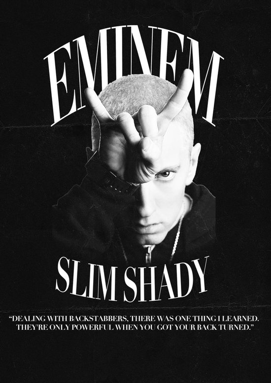 Eminem "Slim Shady" Album Cover Poster Ingelijst | bol