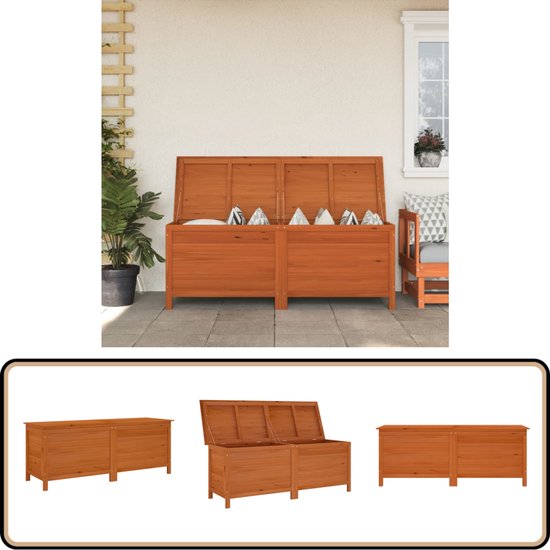 vidaXL Tuinbox 150x50x56,5 cm massief vurenhout Tuinopslag - Houten ...