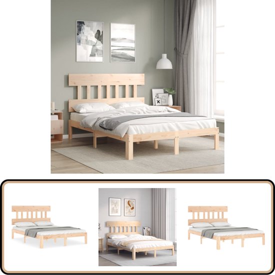 vidaXL Massief Grenen Houten Bedframe 140x190 cm Massief Hout Bed ...