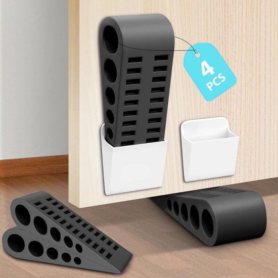 4 stuks deurstoppers, antislip, deurwig, rubber, deurbuffer zonder ...