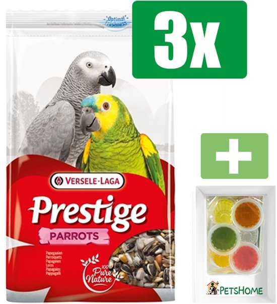 Versele-Laga Prestige Vogelvoer - Papegaaien - 1 KG - 3 Zakken - Inclusief 6 stuks... | bol