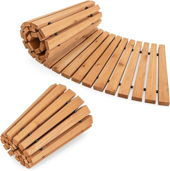COSTWAY Uitrolbaar tuinpad, hout, gebogen houten pad voor tuin, rolpad ...