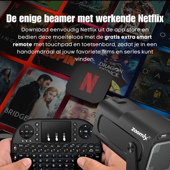 Zoomly® Pro MAX Beamer - Projector - Mini Beamer - Full HD 1080p ...