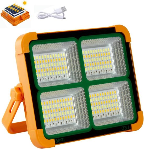 Ledspot op zonne-energie 100 W draagbaar - 5 lichtmodi 336 leds met ...