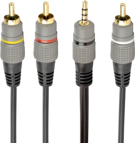 3,5mm Jack naar Tulp Audio Video kabel - 1,5 meter - Zwart | bol