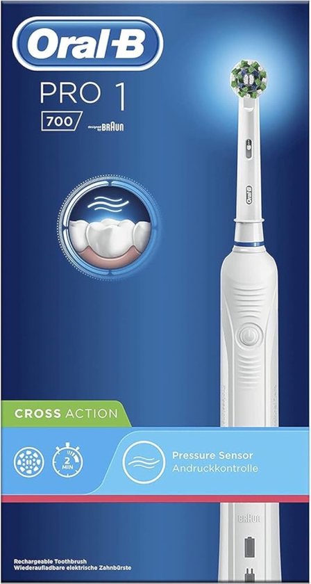 Oral B pro 700 Cross action - Elektrische Tandenborstel - Wit | bol