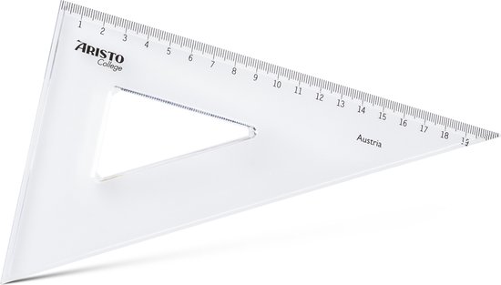 Aristo tekendriehoek - GEOCollege - schaalverdeling 20cm - hoek 60 ...
