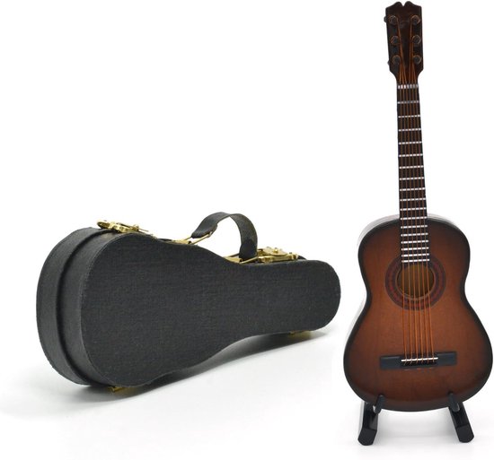Miniature Guitar with Stand and Case - 6 Strings Classic Guitar Musical ...
