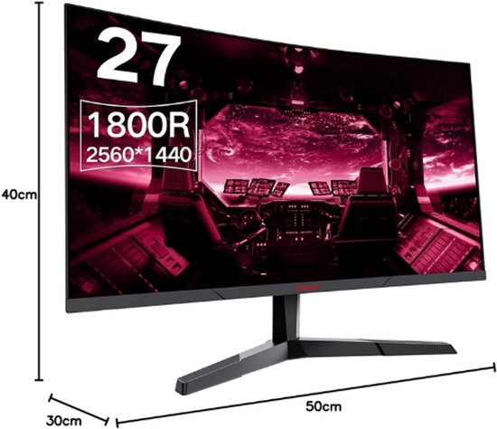 Gaming Monitor 27 Inch, 1800R Gebogen Oppervlak, 2560 x 1440 (QHD ...