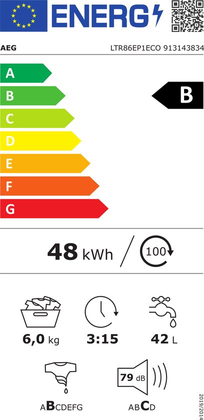 AEG Wasmachine LTR86EP1ECO - Bovenlader, 6 kg, 1500 toeren, Duits ...