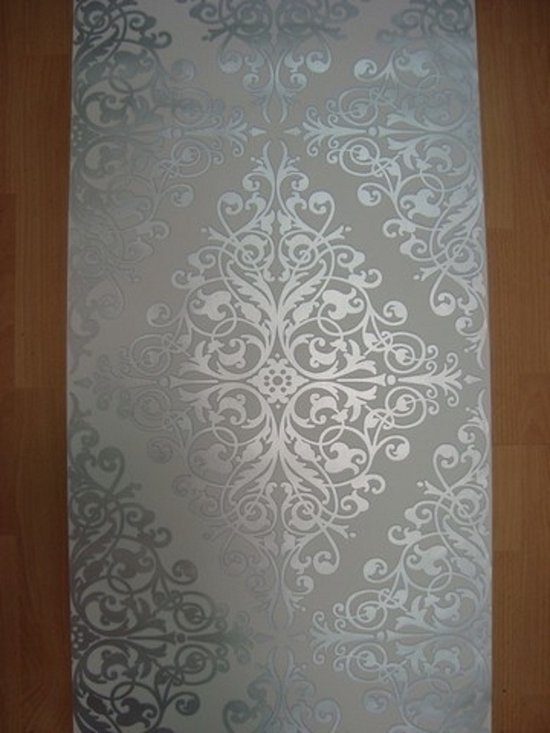 Zilver wit barok behang 6837-0 | bol