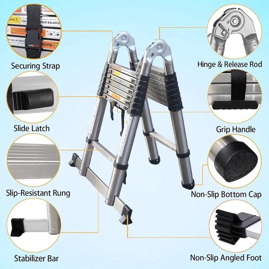 CS® - Telescopische ladder – Telescoopladder aluminium – Maximale ...