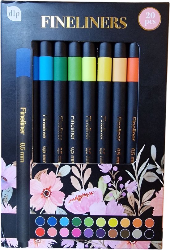 DLP - Fineliners – Set van 20 Kleuren – 0,5 mm – Voor Schrijven ...