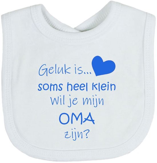 Soft Touch Slabber Slabbetje Slab "Geluk is soms heel klein wil je mijn ...