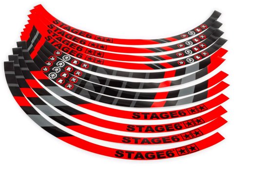 Stage6 Velgrand stickerset Stage6 10 inch rood / zwart | bol