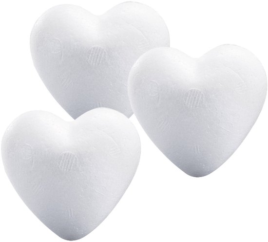 Piepschuim hobby vormen hartje - 3x - wit - van 12 cm - knutselen ...