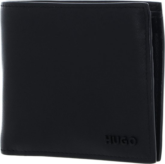 HUGO Leren Portemonnee Rafferty 4 CC Coin Wallet Black Zwart | bol