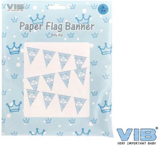 VIB-Papieren Vlag Slinger 6m Baby Jongen | bol