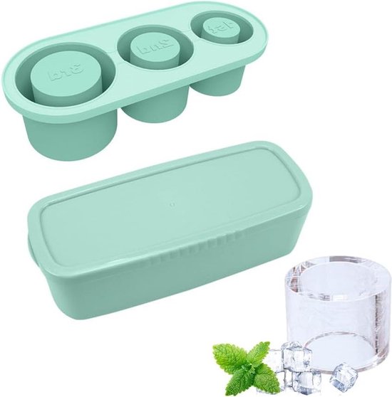 3 Holle Cilinder Ice Cube Maker met Deksel en Opbergdoos - Herbruikbare ...