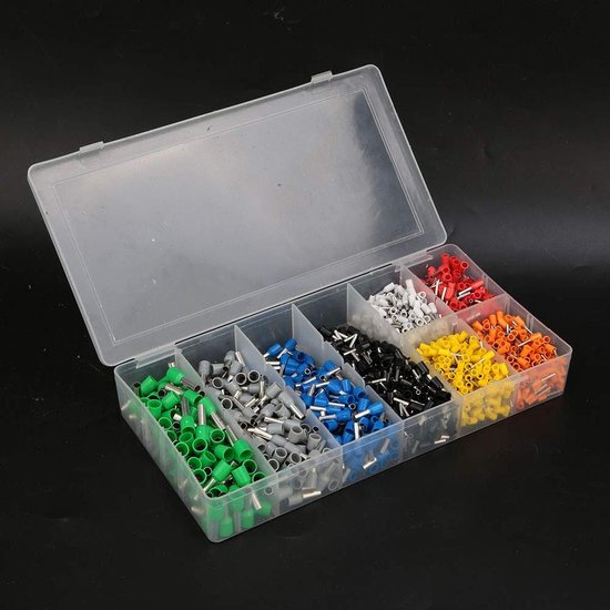 1200 Stks Voorgeïsoleerde Ferrule Crimp Tube Terminal Wire Connector ...