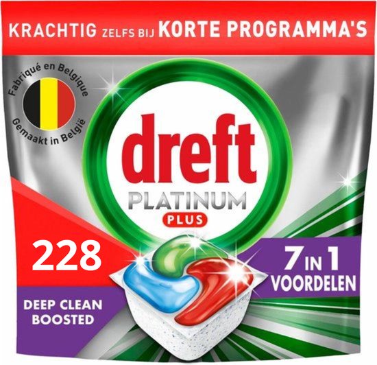 Dreft Platinum Plus All In One Vaatwastabletten Deep Clean Boosted ...
