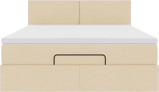 vidaXL Bed met Matras 140x190 cm Crèmekleurig | bol