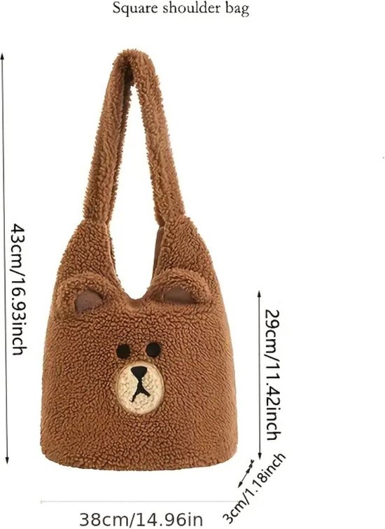 Livano Teddy Tas - Fluffy - Rugzak - Backpack - Schooltas - Dames ...