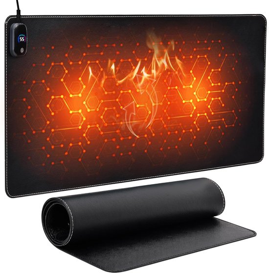 Verwarmde Grote Muismat (90 x 30 cm) met 3 Niveaus van Verwarming en ...