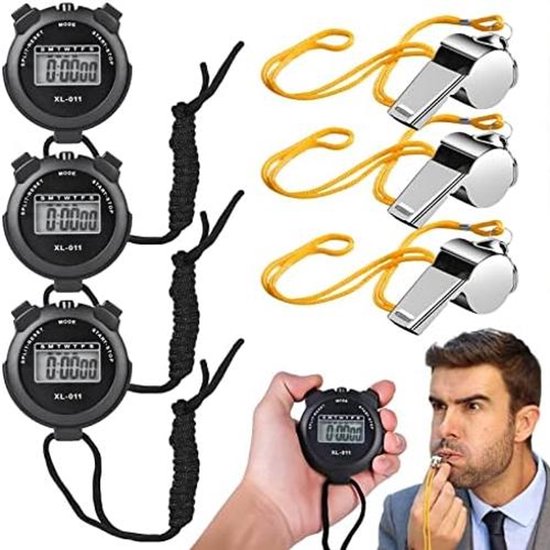 3 Stuks Digitale Sport Stopwatch Set – Groot Display | Inclusief ...