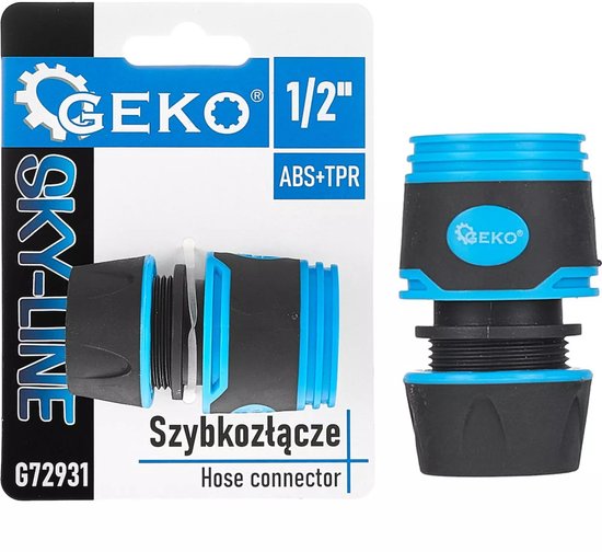 GEKO 1/2" Snelkoppeling - Duurzaam Plastic - Antislip Rubber Coating - Universele... | bol